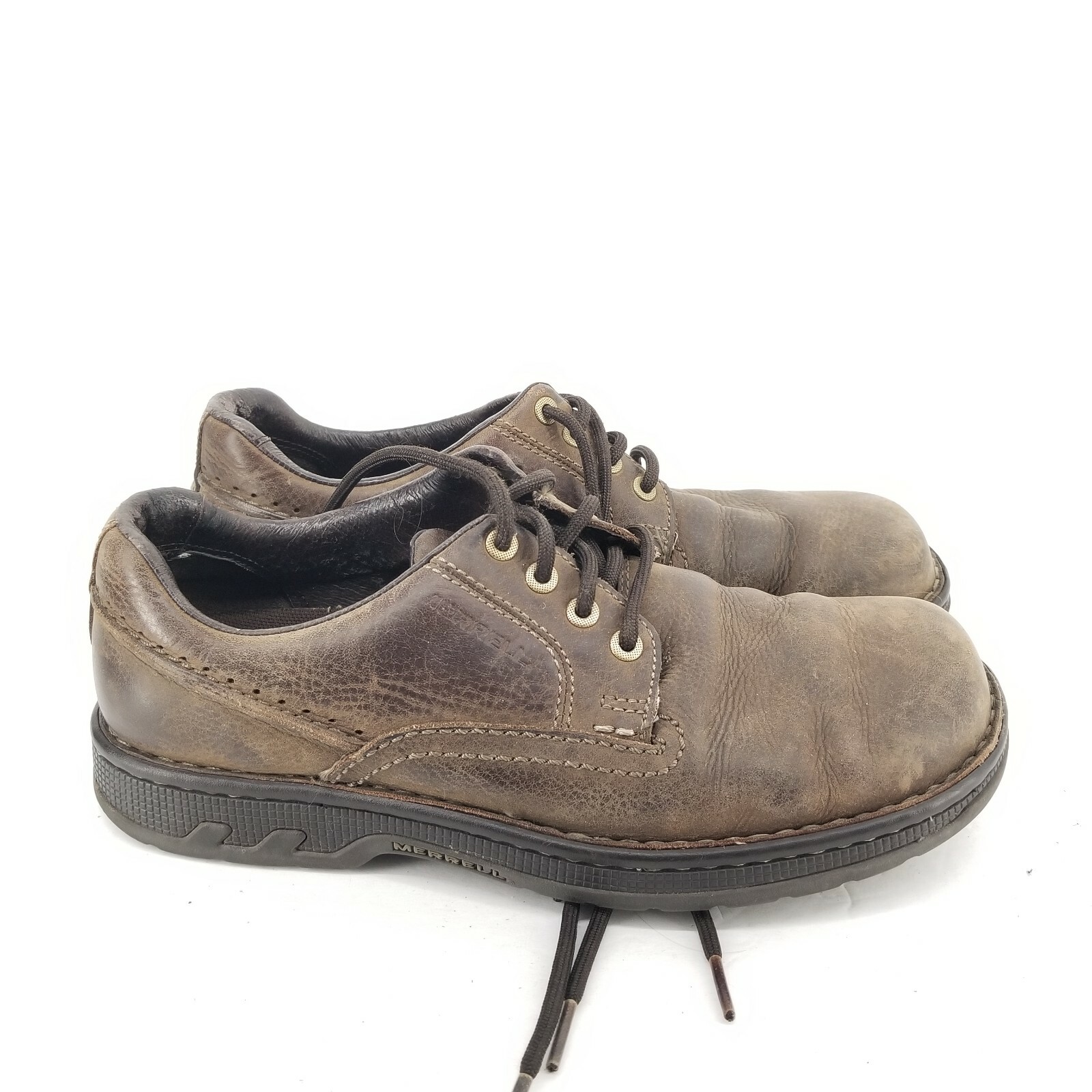 B13 Merrell Mens World Rambler Brown Leather Lace Up Oxford Shoes ...