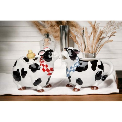Hand Painted Ceramic Cow Sugar and Creamer Set High Quality Ceramic ...