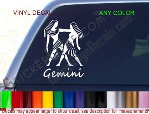 Gemini Decal Zodiac STICKER ANY COLOR Astrology car truck decals ...