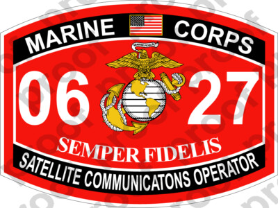 STICKER USMC MOS 0627 SATELLITE COMMUNICATIONS OPERATOR ooo USMC Lisc ...