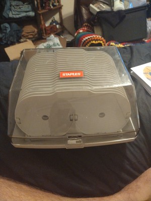 Staples 80 Disc CD/DVD Flip File Storage Index Rolodex Holder Organizer ...