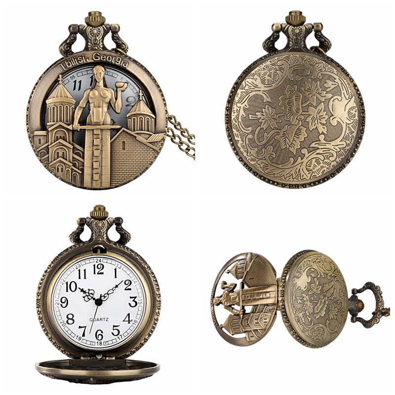 Steampunk Quartz Analog Pocket Watch with Necklace Chain for Women Men ...