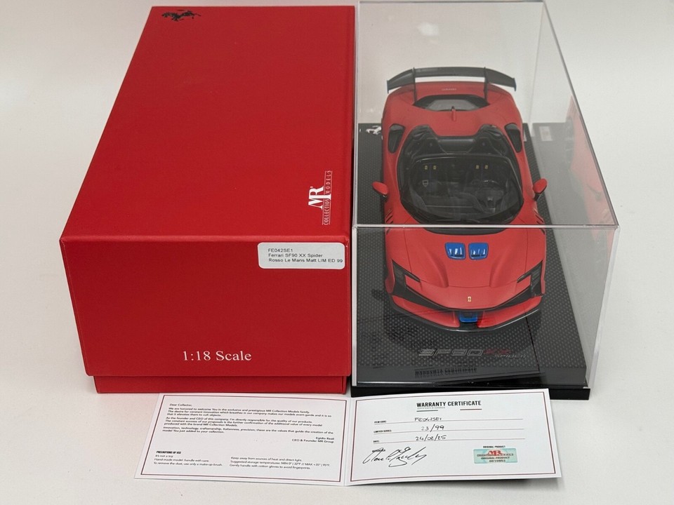1/18 MR Collection Ferrari SF90 XX Spider Rosso " Red " Le Mans Matte ...
