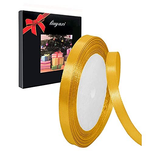 Solid Color Gold Satin Ribbon 1/4 inch X 25 Yard Ribbons Perfect for ...