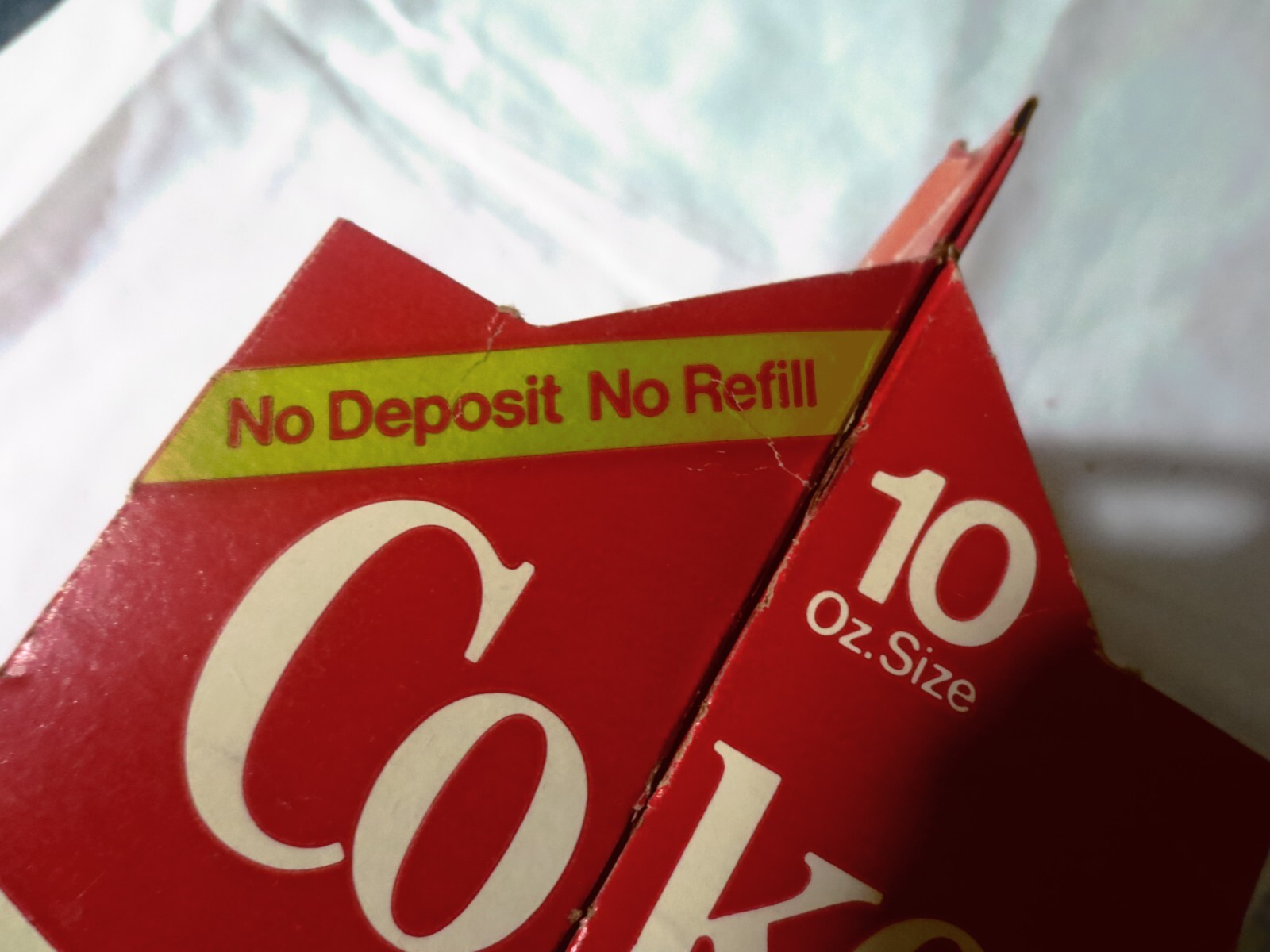 Coca-Cola with Curve 6 Pack Carrier Carton 10oz No Deposit No Refill ...