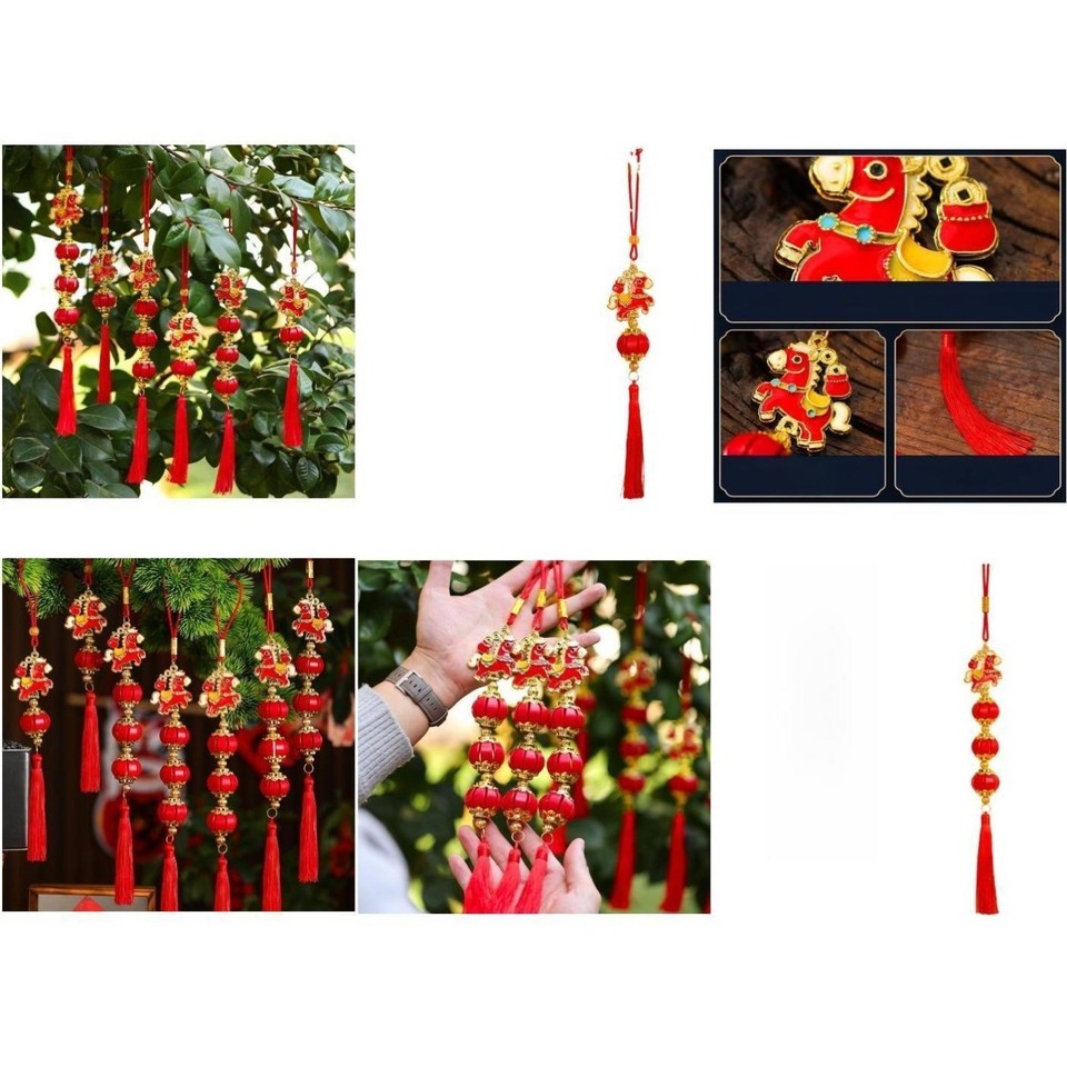 2026 Chinese New Year Red Lantern String Festive Decoration Plastic ...