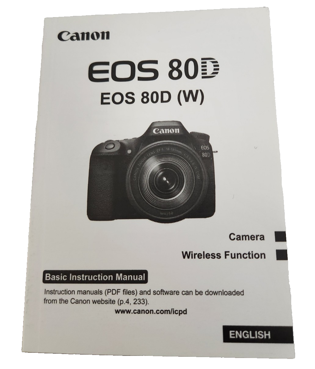 Excellent Canon EOS 80D (W) Basic Instruction Manual | eBay