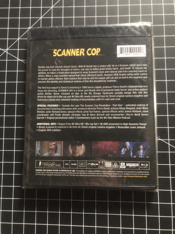 Scanner Cop 4K Bluray 2-Disc Set Vinegar Syndrome 1993 New Sealed | eBay