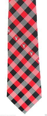 Texas Tech Red Raiders Mens Necktie College University Logo Checks Red ...