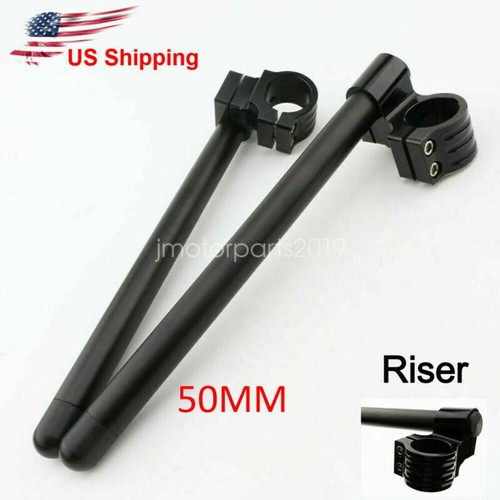 50MM Riser 7/8" Clip On Handlebar For Suzuki GSXR600 GSXR750 GSXR1000 ...