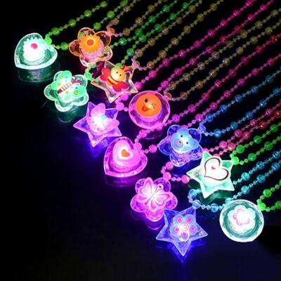 Crystal Light Up Necklaces LED Sparkle Plastic Necklace and Shining ...