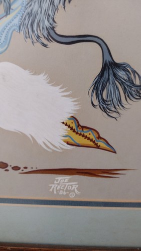 Original Watercolor By Joe Rector "BUFFALO DANCER" 1986 Native American ...