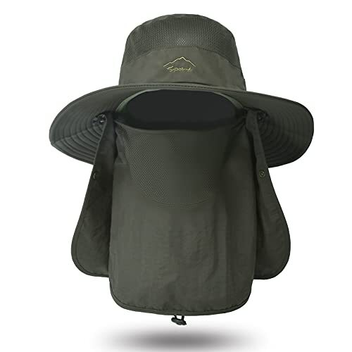 Fishing Hat for Men Sun Protection Hat with Removable Mesh Face Neck ...