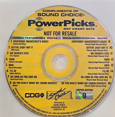 9 POWER PICK DEMO SOUND CHOICE KARAOKE CDGS LOT WA | eBay