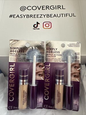 Covergirl Simply Ageless Triple Action Concealer 310 Light & 320 ...