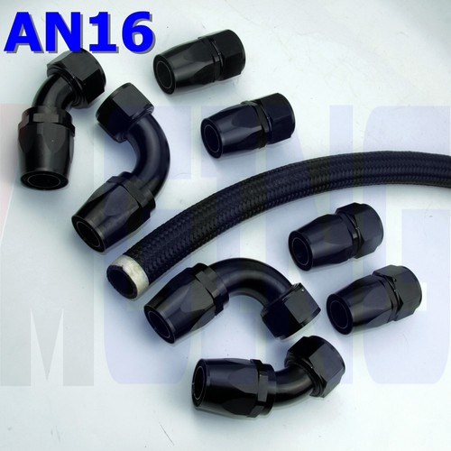 16an an16 BRAIDED 0 90 45 ELBOW DEGREE OIL LINE HOSE END FITTING ...