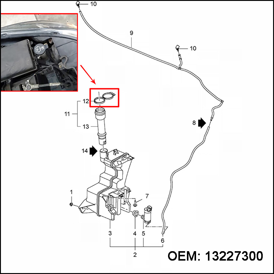 OEM Windshield Washer Fluid Reservoir Cap 08-18 For GM Models 13227300 ...