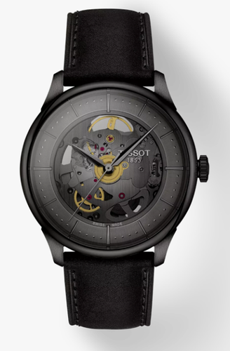 Tissot Chemin des Tourelles Skeleton Gunmetal Dial Men's Watch ...
