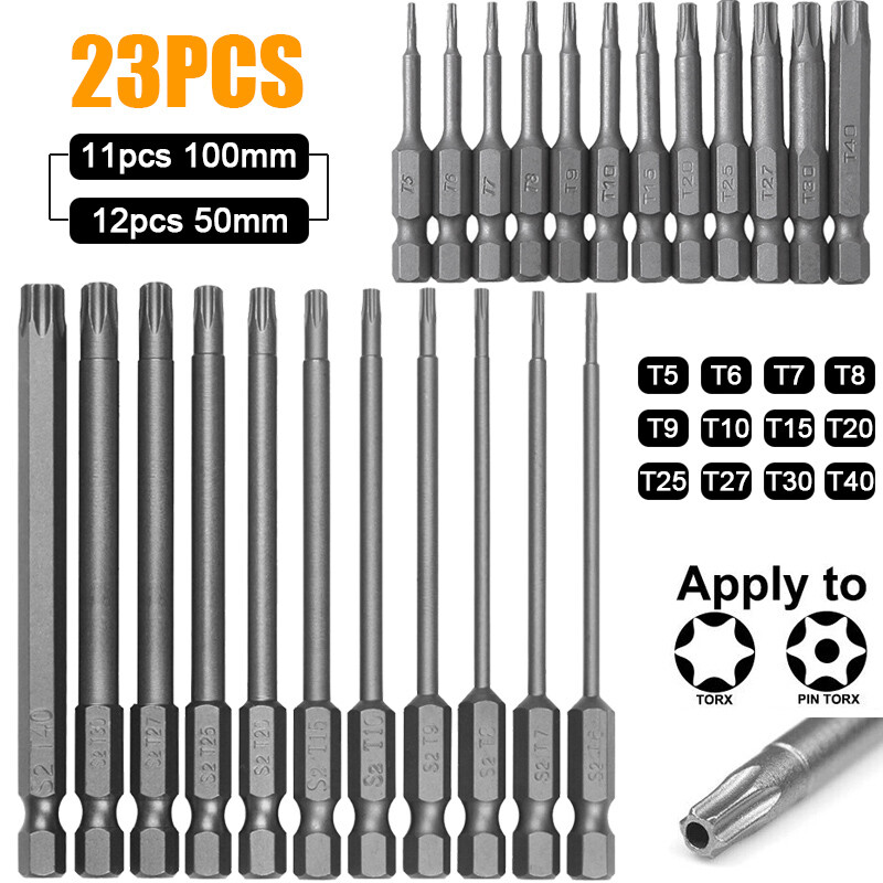 23Pcs Magnetic Torx Bit Set T5-T40 Tamper Proof Security Screwdriver ...