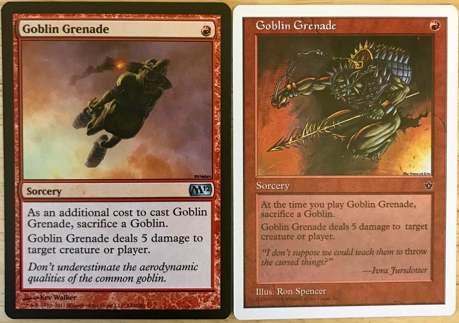 Goblin Grenade x2 ( 1x M12 / 1x Anthologies ) 2x MTG Magic the ...