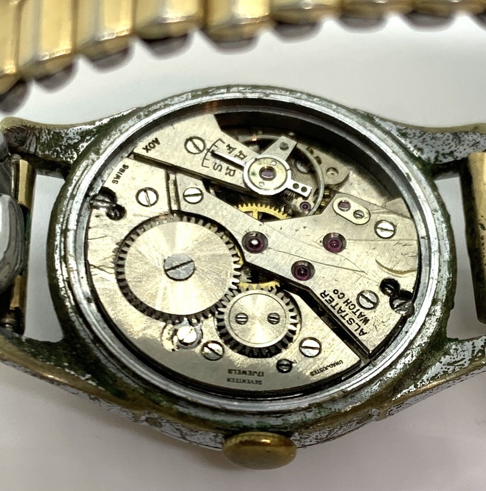Vintage Alsta 17J Triple Date Wrist Watch For Parts / Repair | eBay