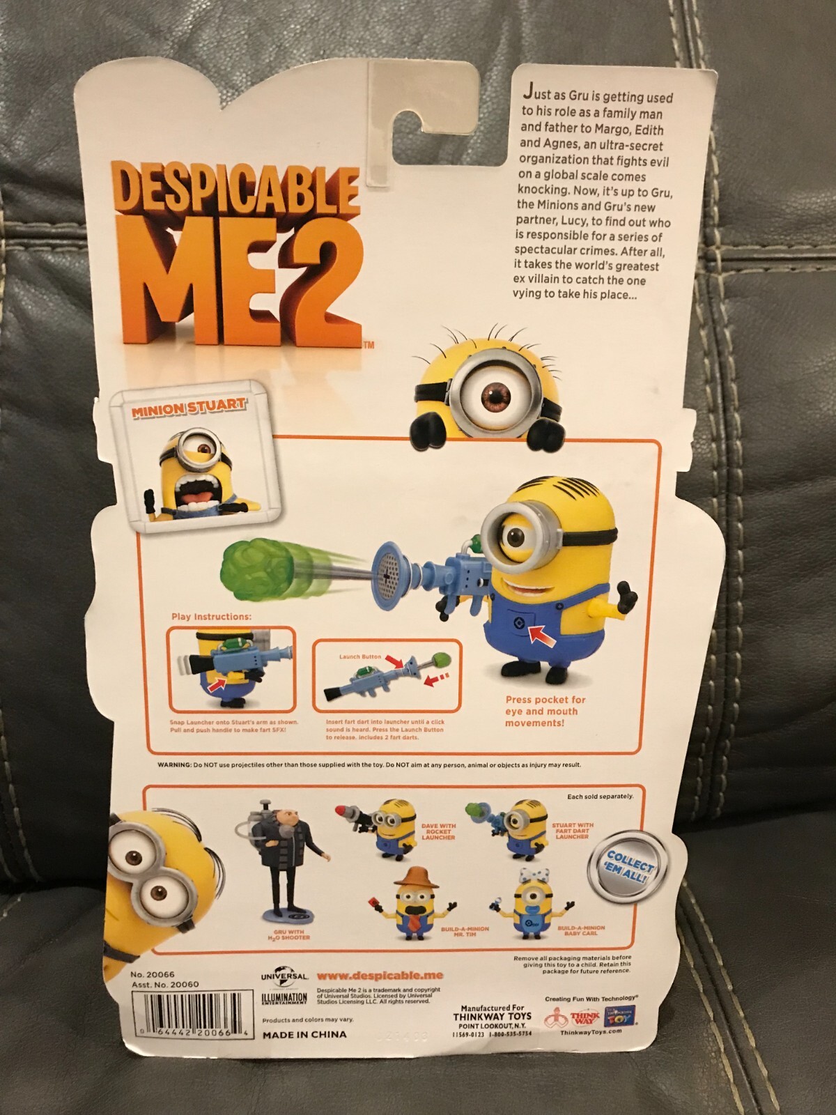 Despicable Me 2 STUART W/ FART DART LAUNCHER ACTION FIGURE *Minion Toy ...
