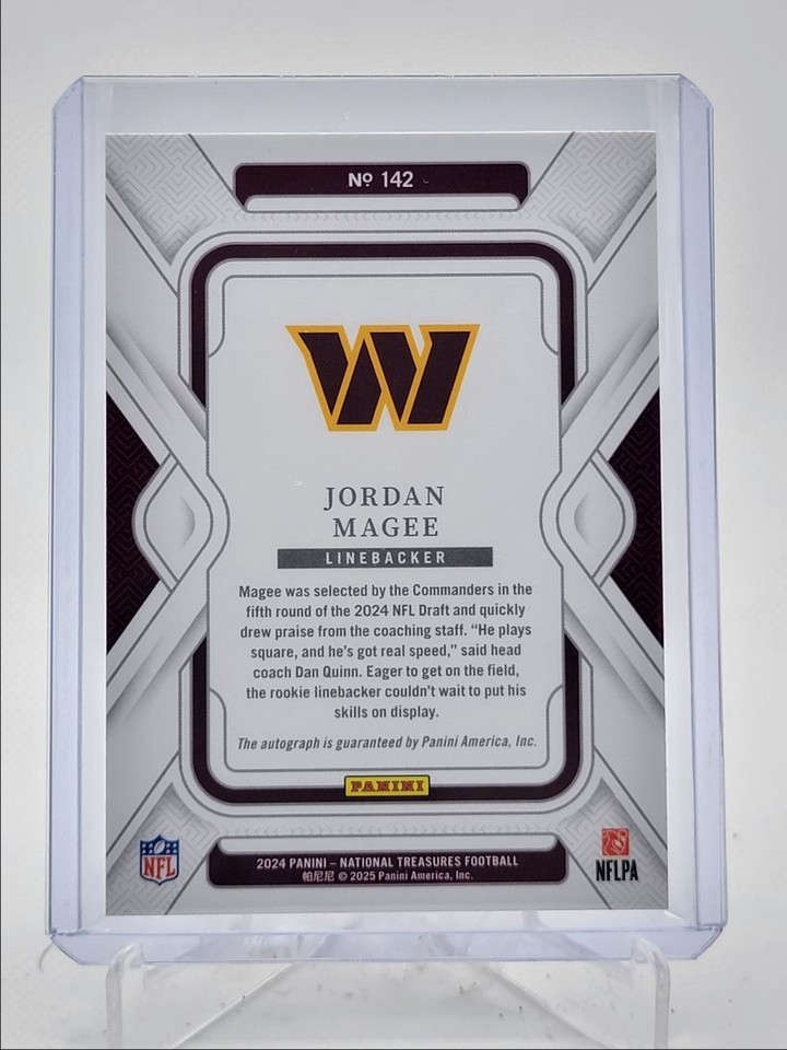 JORDAN MAGEE 2024 NATIONAL TREASURES ROOKIE COMMANDERS RC AUTO /99 ...
