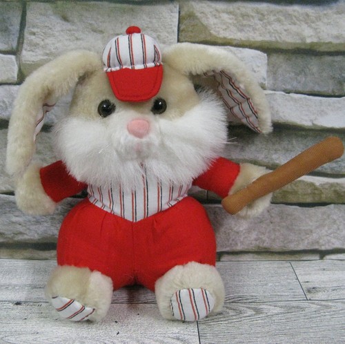 Baseball Player Bunny Rabbit Plush Vtg Anico International Stuffed ...