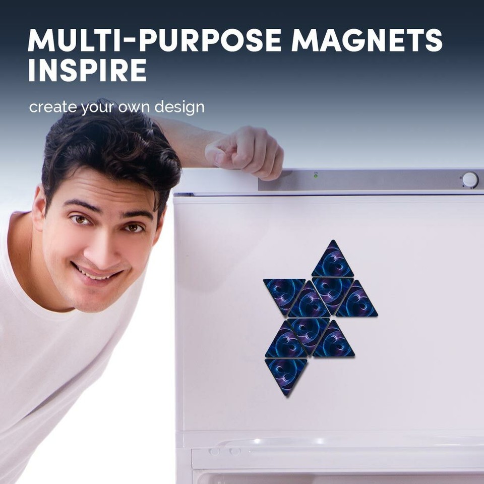 Triangle MDF Magnets - Indigo Spiral Wormhole Pattern #15748 | eBay UK