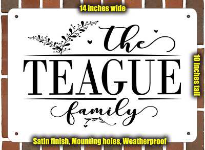 Teague Family Decorative Metal Door or Wall Plaque (Style 2) | eBay