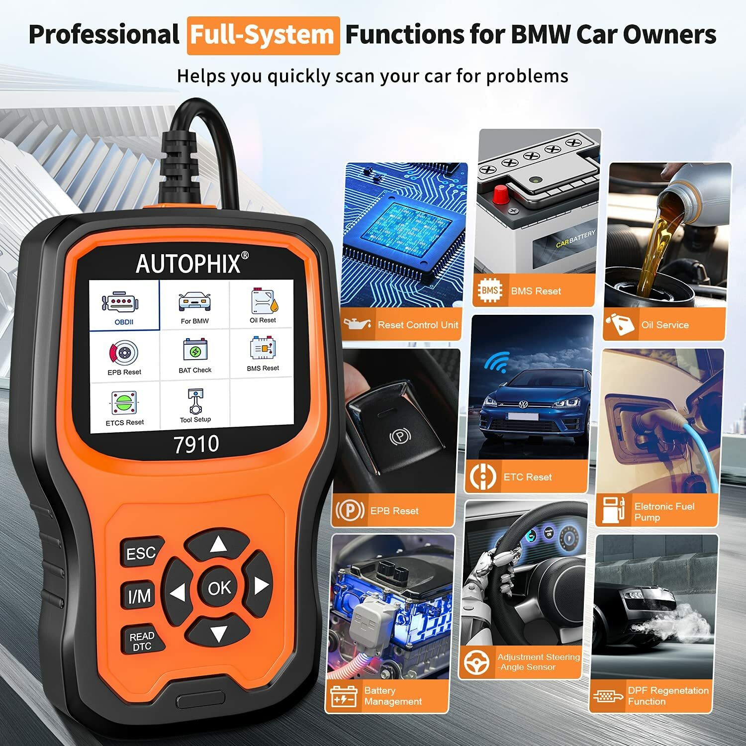 AUTOPHIX 7910 Fit For BMW Full Systems Diagnostic Scanner Tool ABS EPB ...