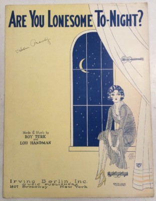 Are You Lonesome Tonight 1927 Roy Turk Lou Handman SheetNoteMusic | eBay