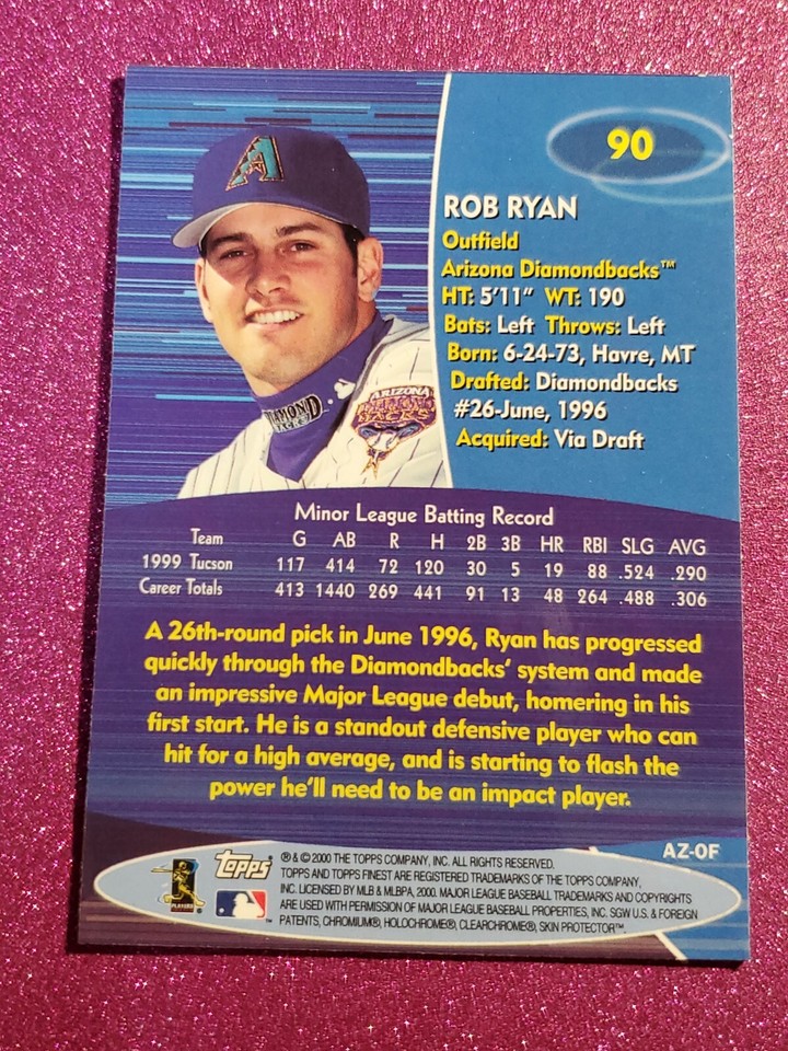 2000 Topps Finest Baseball #90 Rob Ryan Arizona Diamondbacks | eBay