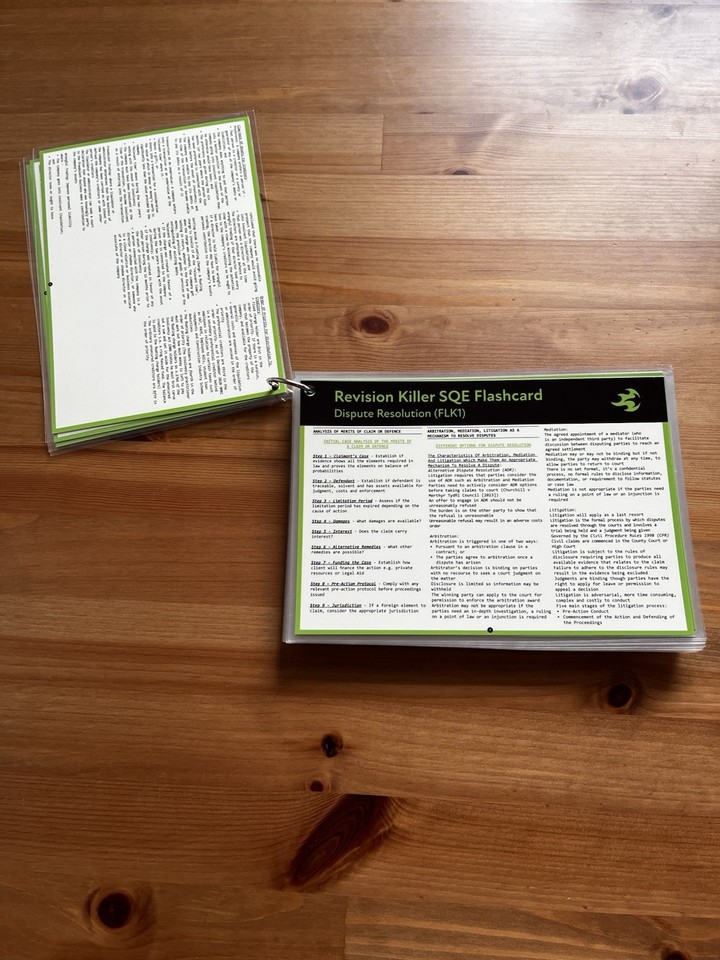 SQE Revision Killer Study Notes and Flashcards | eBay UK