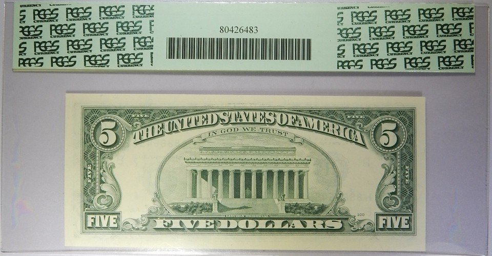 1995 $5 St. Louis PCGS 65PPQ Lucky 8's Fancy Serial Number 88886453 | eBay