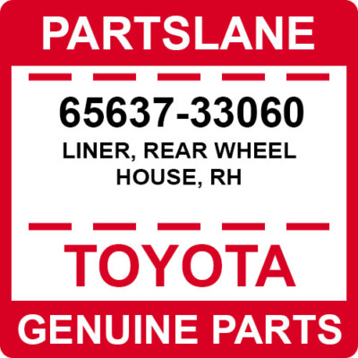 Lexus ES350 ES300h OEM Genuine Rear Right Wheel House Liner 65637-33060 ...