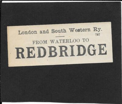 REDBRIDGE - RAILWAY LUGGAGE LABEL - LONDON & SOUTH WEST RAILWAY | eBay UK