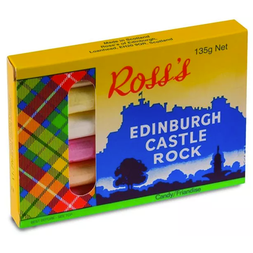 915121 1 x 135g BOX ROSS'S OF EDINBURGH CASTLE ROCK CANDY SCOTTISH | eBay