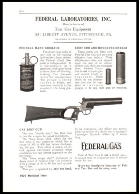 1929 Federal Laboratories- Tear Gas, Hand Grenade-Pittsburgh PA Vintage ...