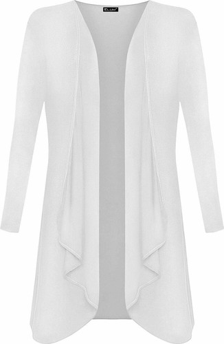 LADIES LONG SLEEVE WATERFALL WOMANS CARDIGAN TOP DUSTER COAT JACKET UK ...