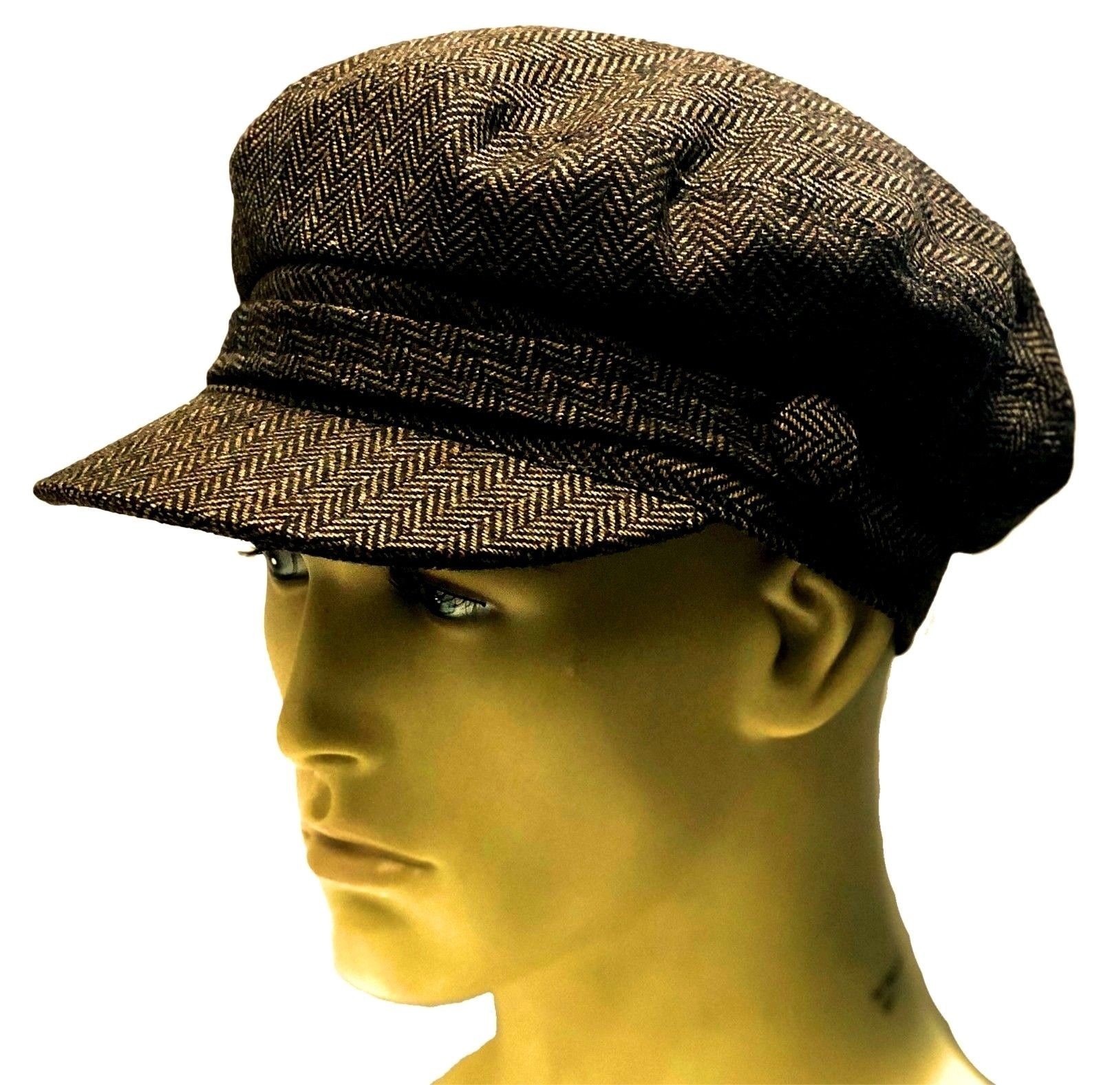 Fiddler Breton Cap Hat Herringbone Greek Fisherman Sailor Barge Mens ...