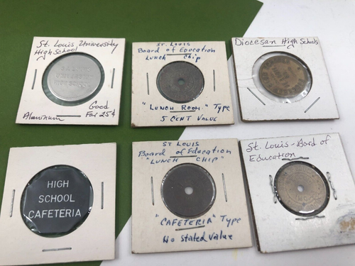 School Cafeteria Lunch Tokens Vintage St. Louis MO University Diocesan ...