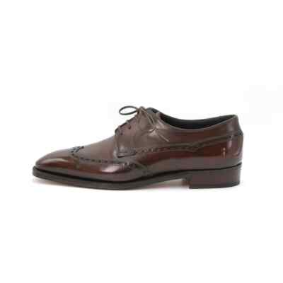 Handmade Dark Brown Wing Tip Dress Shoes, Brogue Leather Derby Shoe ...