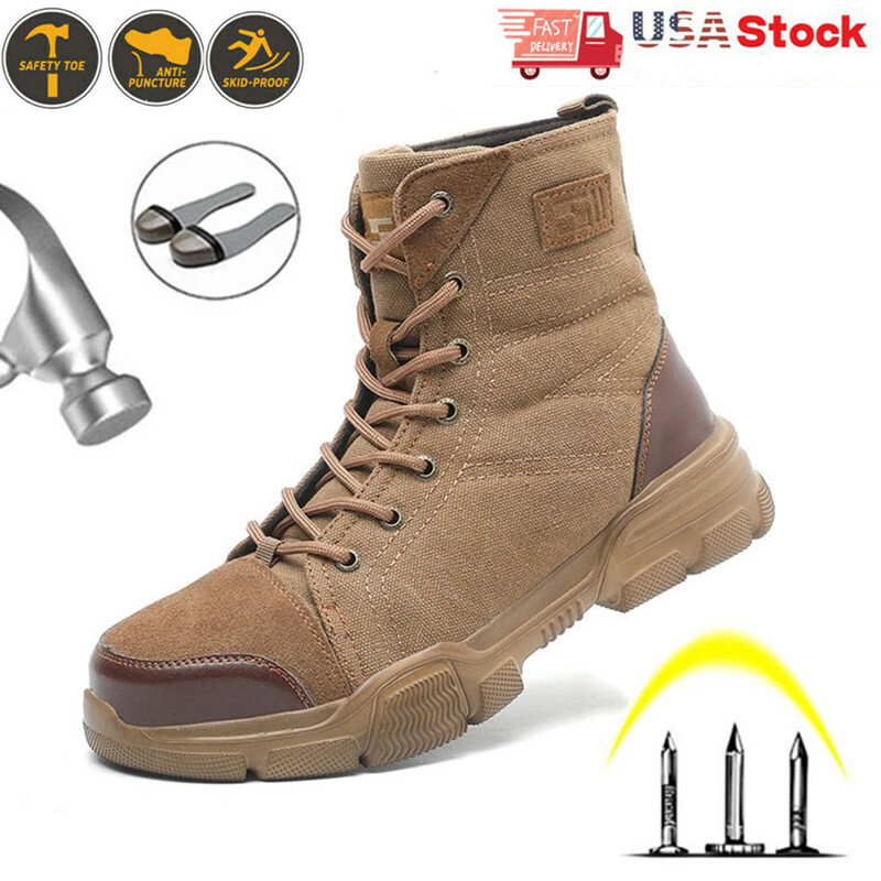 Mens Military boots Work Safety Shoes Steel Toe Bulletproof Boots ...