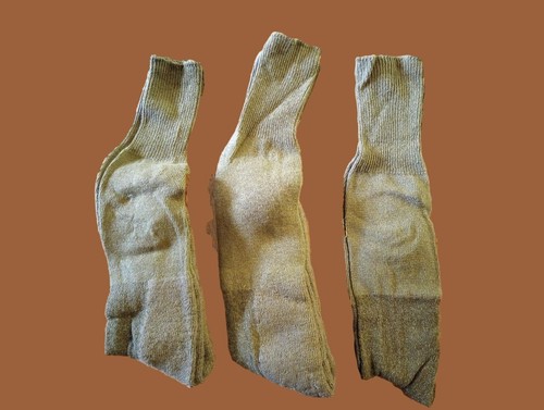 NEW MILITARY ISSUE CUSHION SOLE WOOL SOCKS U.S.A MADE OD GREEN LARGE 3 ...