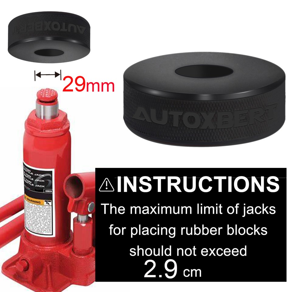 Medium Sized 60mm Bottle Jack Rubber Pad with 29mm Recess For A Safer ...