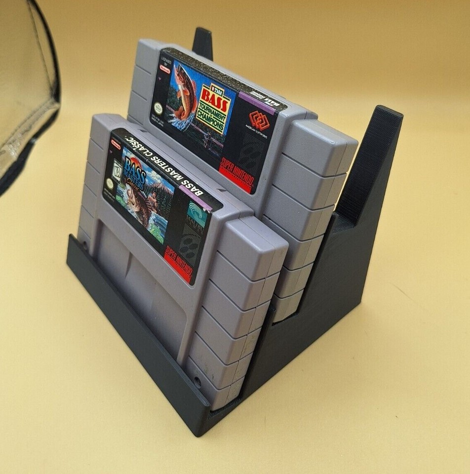 Super Nintendo Game Display Stand Tiered, Holds Up To 5 NA SNES Carts ...
