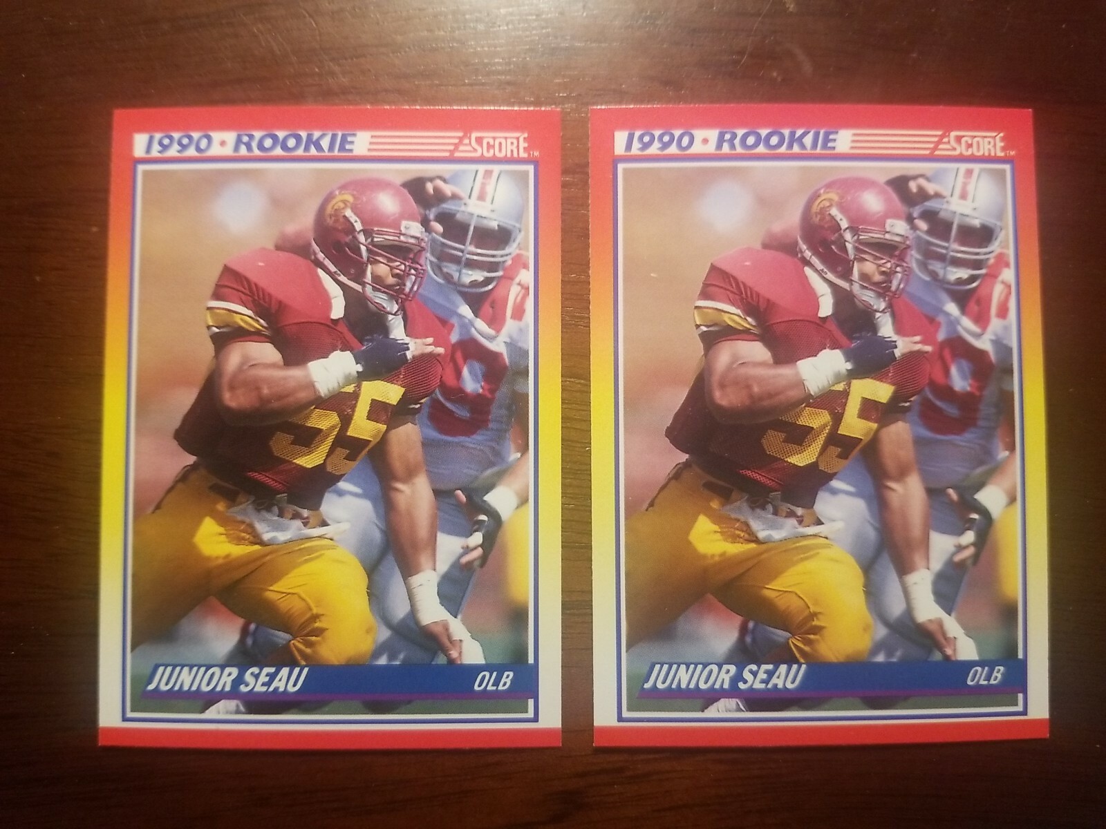 Lot of 2 MINT 1990 Score Junior Seau Rookie USC Trojans #302 | eBay