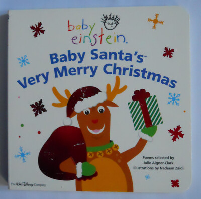 Disney Einstein BABY SANTA Very Merry Christmas Poem MINI 6" Board Book ...