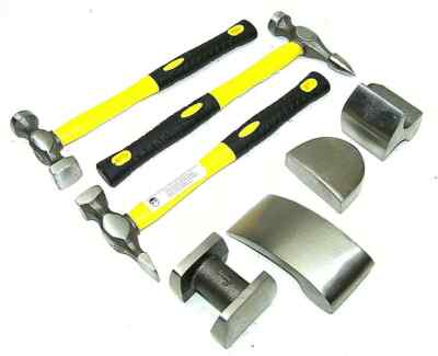 New 7pcs Fiberglass Auto Body Repair Tools Fender Tool Kit Hammer Dolly ...